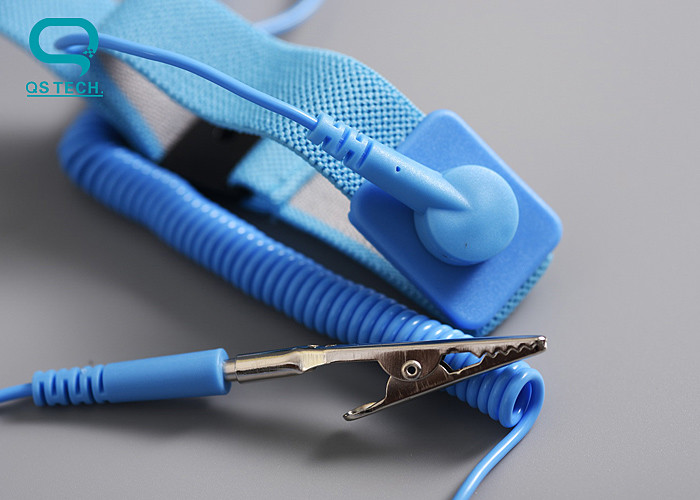 Antistatic Wrist Strap Band Grounding for ESD Cleanroom, Blue Color 1.8M
