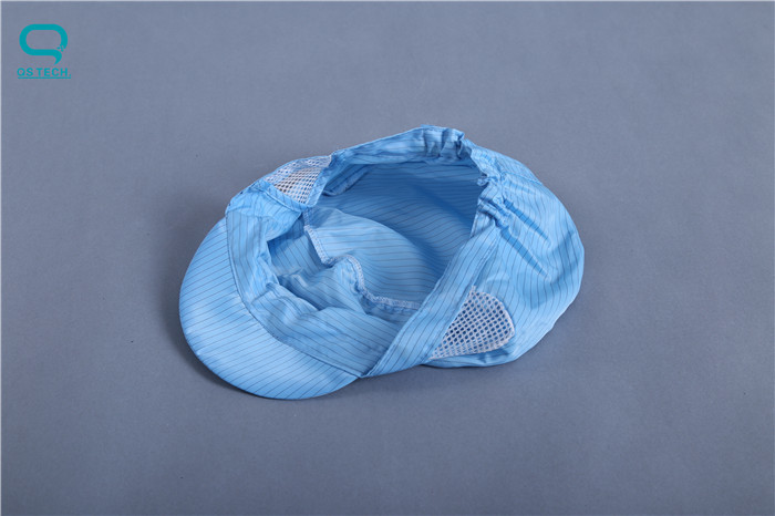 Washable 0.5cm Strip Anti Static Hat Unisex Clean Room Cap